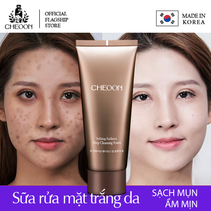 Sữa rửa mặt giữ ẩm, trắng da, chiết xuất thiên nhiên từ linh chi, dâu ...