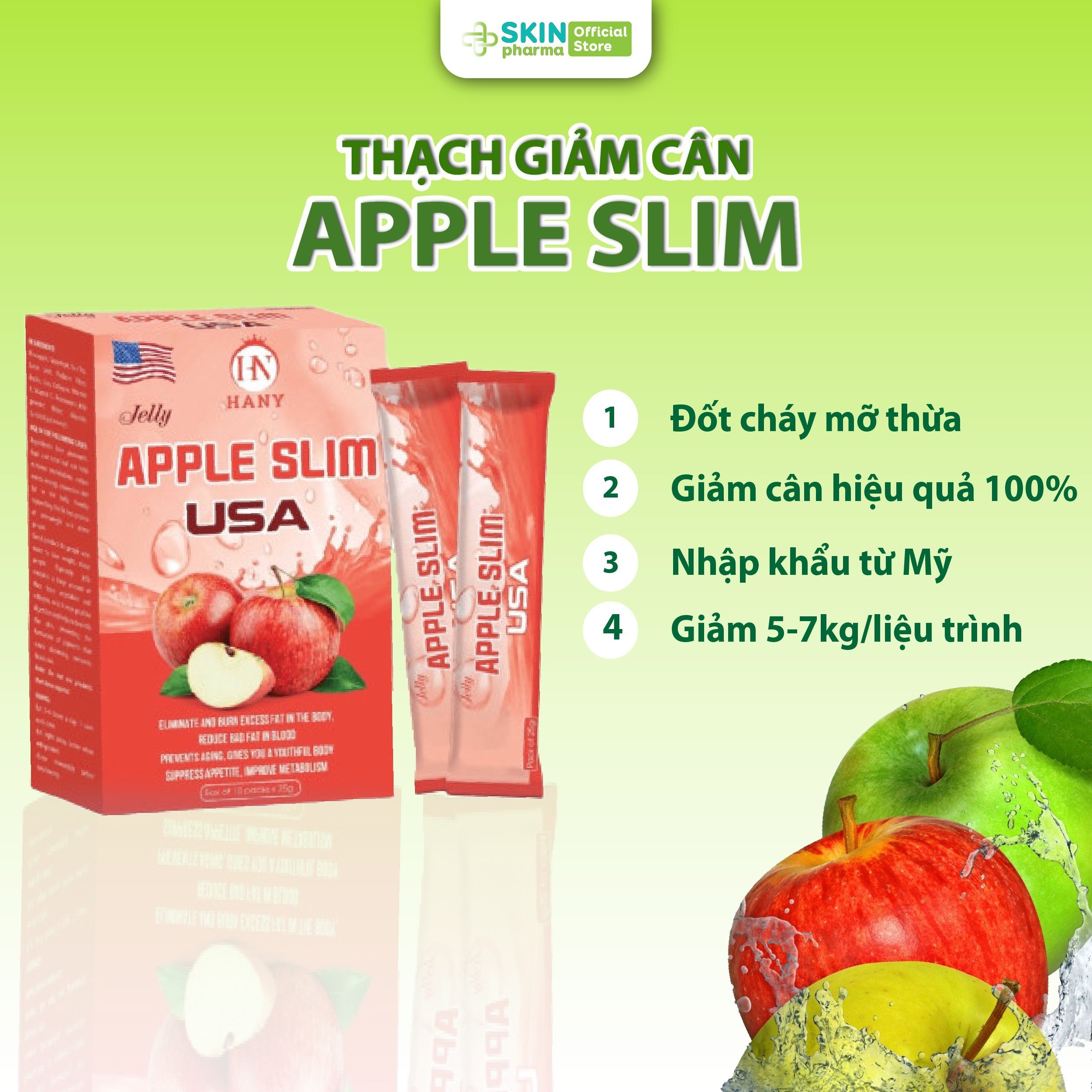 Thạch giảm cân Apple Slim USA ,giảm ngay 5-7kg sau 1 tháng hỗ trợ giảm ...